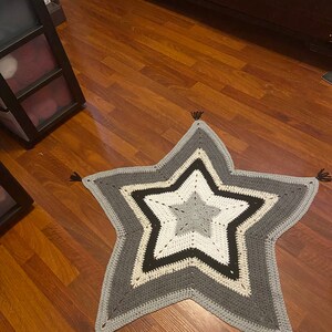 Crochet Star Rug, Crochet Rug, Handmade Decor, Crochet Star Decor, Star ...
