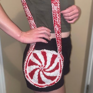 Peppermint Purse, Crochet Peppermint Bag, Handmade Christmas Purse ...
