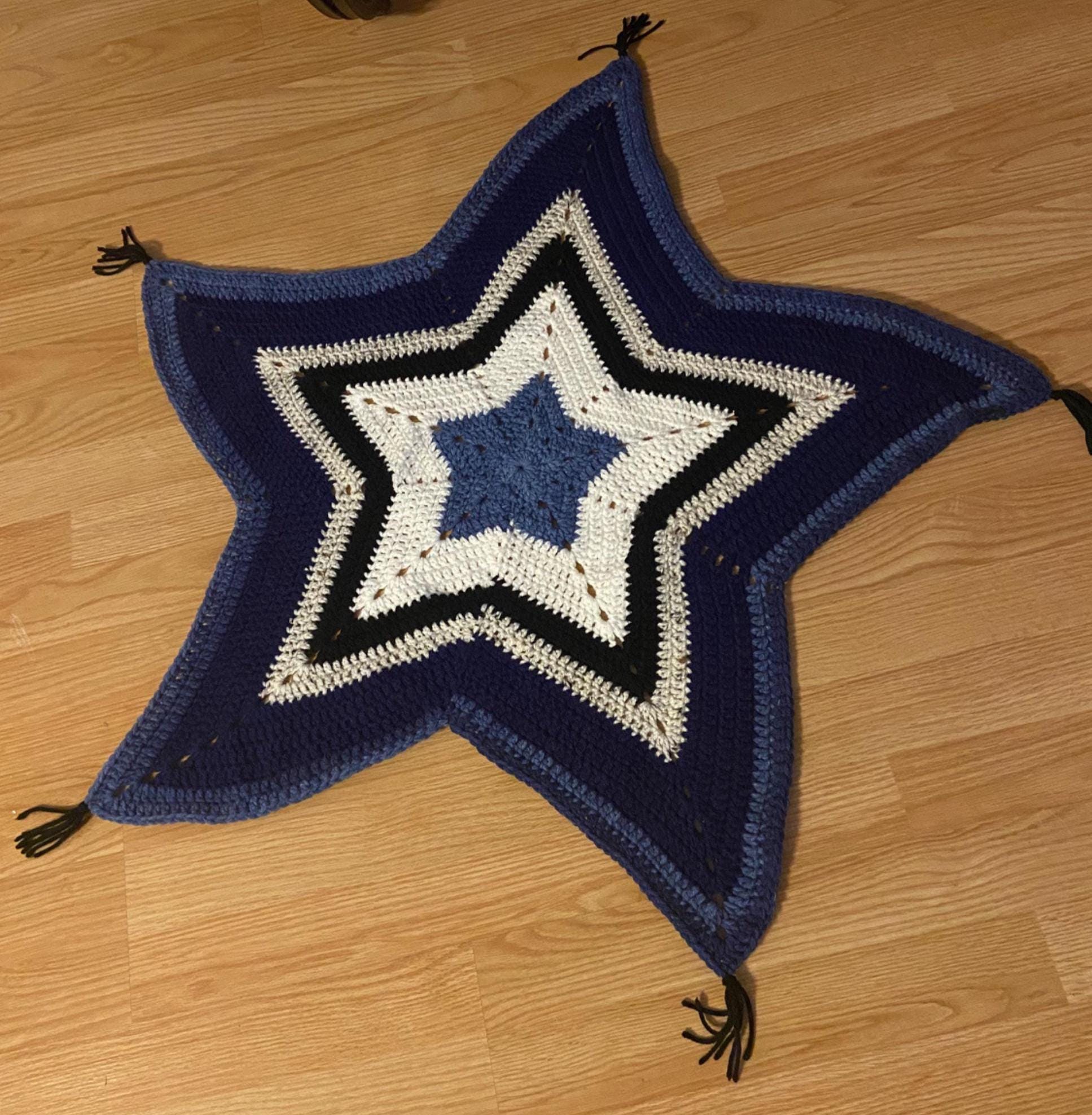 Crochet Star Rug, Crochet Rug, Handmade Decor, Crochet Star Decor, Star ...