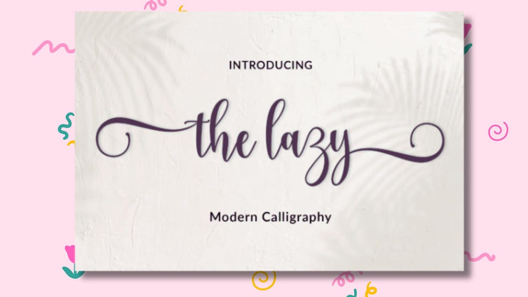 The Lazy Font, Groovy Font, Branding Font, Wedding Font, Swash Font ...