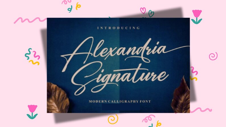 Alexandria Signature Font, Script Font, Beautiful Font, Vintage Font ...
