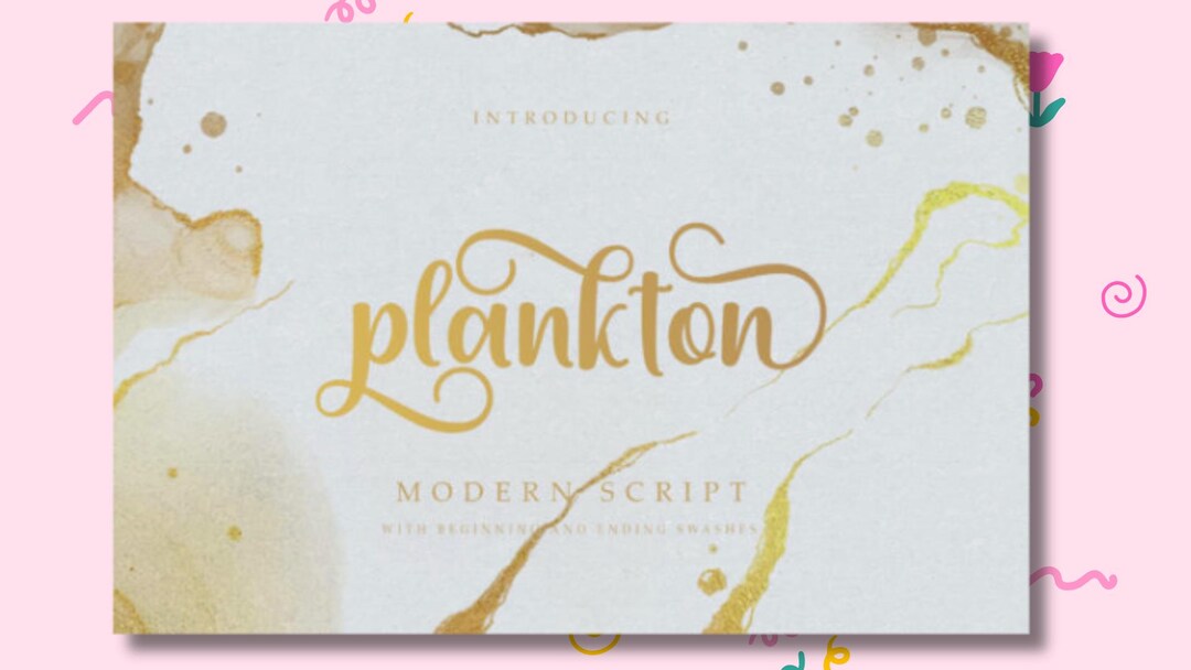 Plankton Font, Script Font, Beautiful Font, Vintage Font, Retro Font, Calligraphy Font, Classic ...