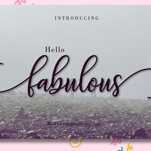 Fabulous Script Font, Beautiful Font, Script Font, Vintage Font, Retro ...