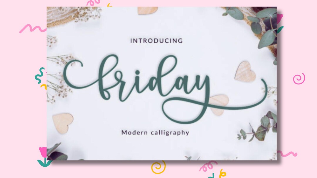 Friday Font, Calligraphy Font, Handwritten Font, Fancy Font, Canva Font ...
