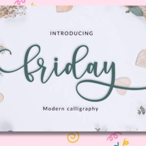 Friday Font, Calligraphy Font, Handwritten Font, Fancy Font, Canva Font ...