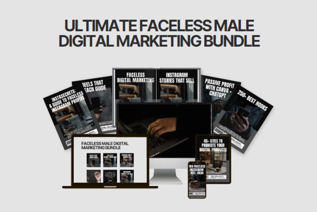 Ultimate Faceless Male Digital Marketing Bundle - With MRR & PLR - Etsy