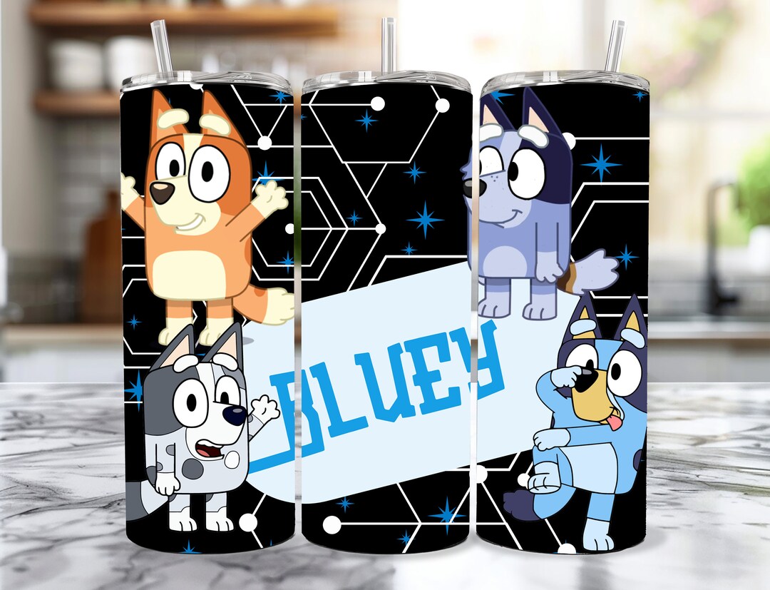Bluey Tumbler Wrap Digital Download Bluey Characters 20oz Tumbler Wrap ...