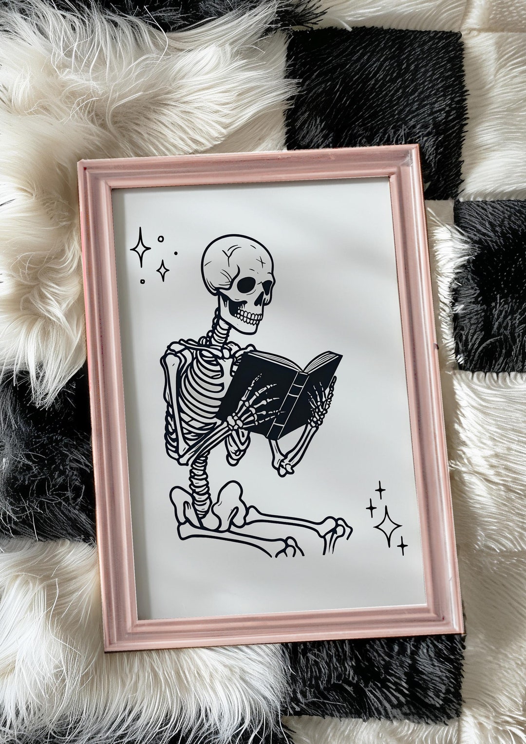 Skeleton Print Skeleton Poster Gothic Home Decor Cute Skeleton Fine ...