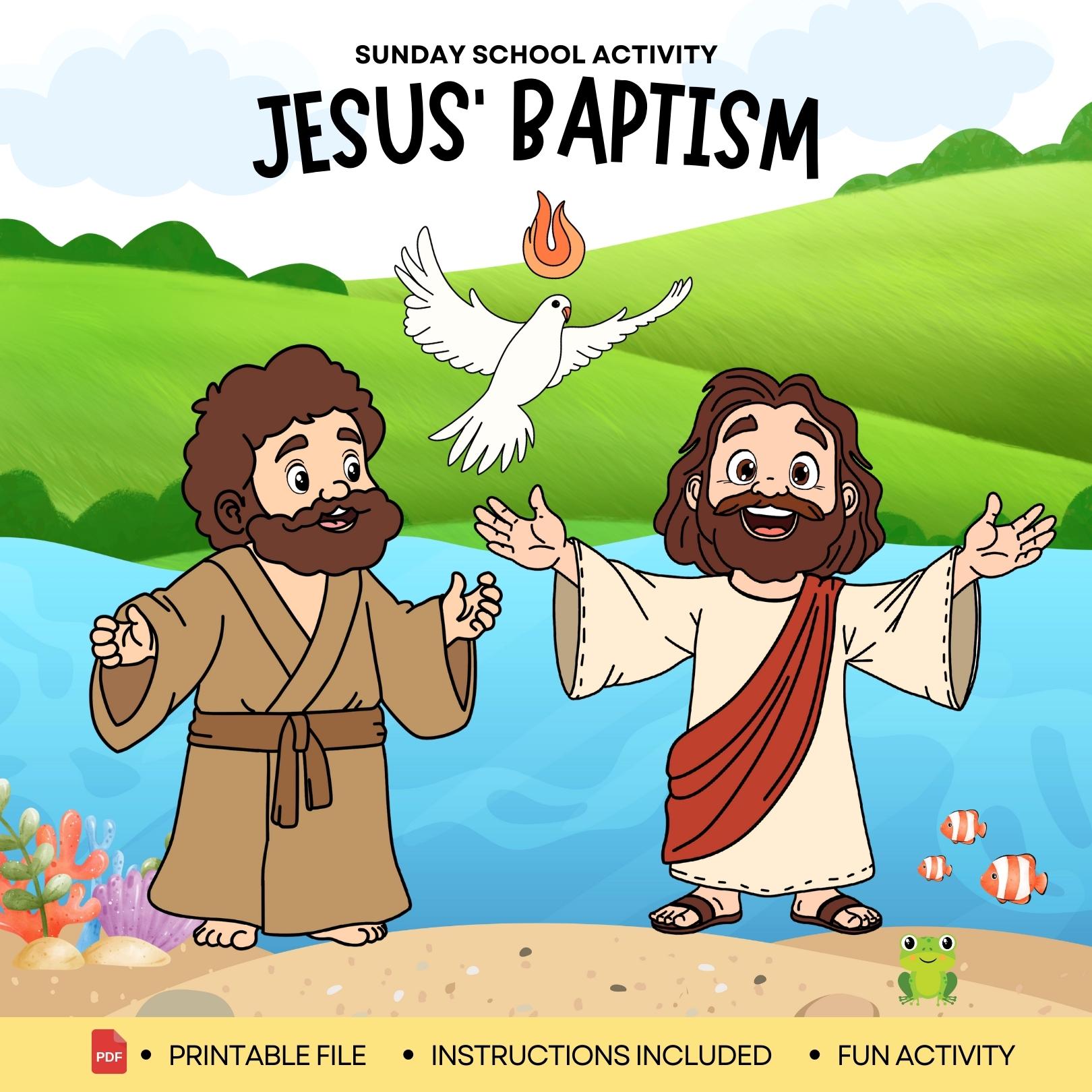 Baptism of Jesus Printable Craft Sunday School Activity Matthew 3:16-17 ...