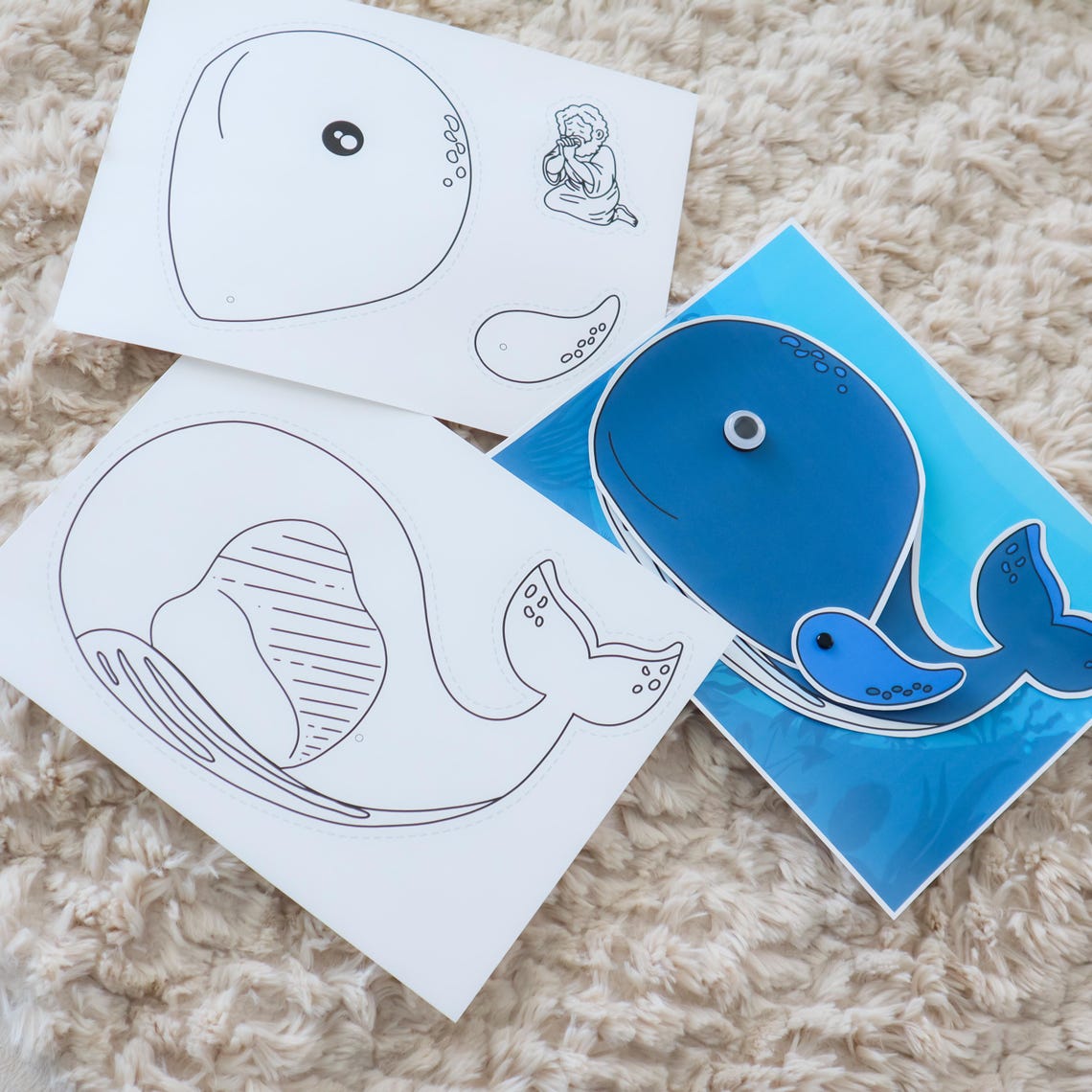 Jonah and the Whale Craft: Printable Sunday School Activity (PDF) - Etsy