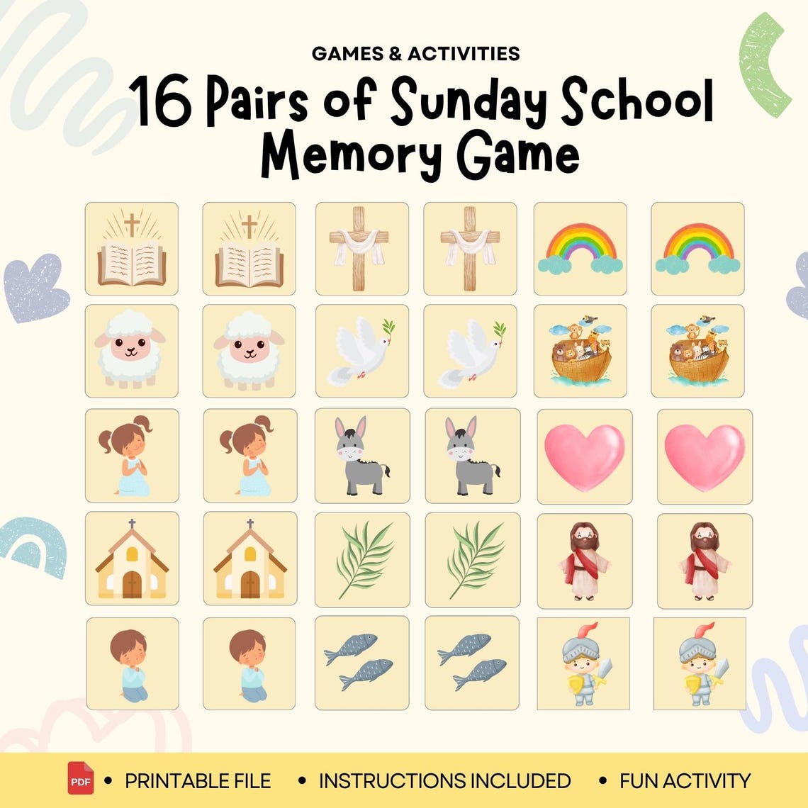 Sunday School Memory Game | Memory Exercise | Fun Activity in the Class ...