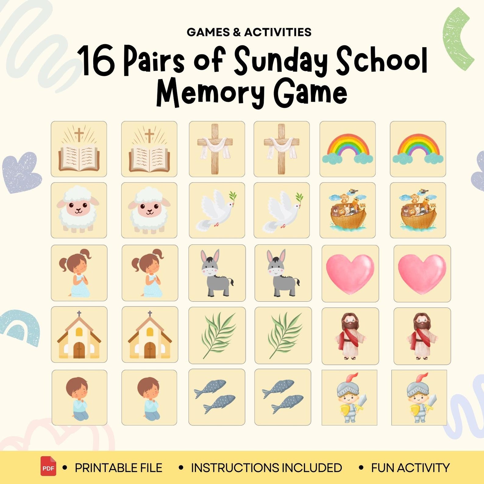 Sunday School Memory Game | Memory Exercise | Fun Activity in the Class ...