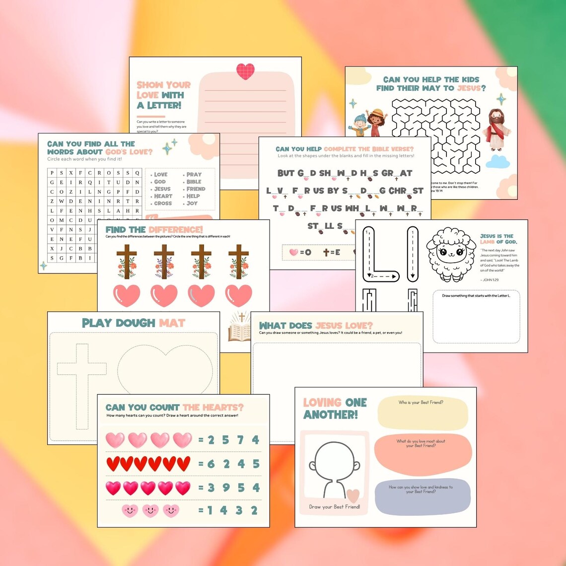 Love God & Others Worksheets | Sunday School L Activities (PDF) - Etsy