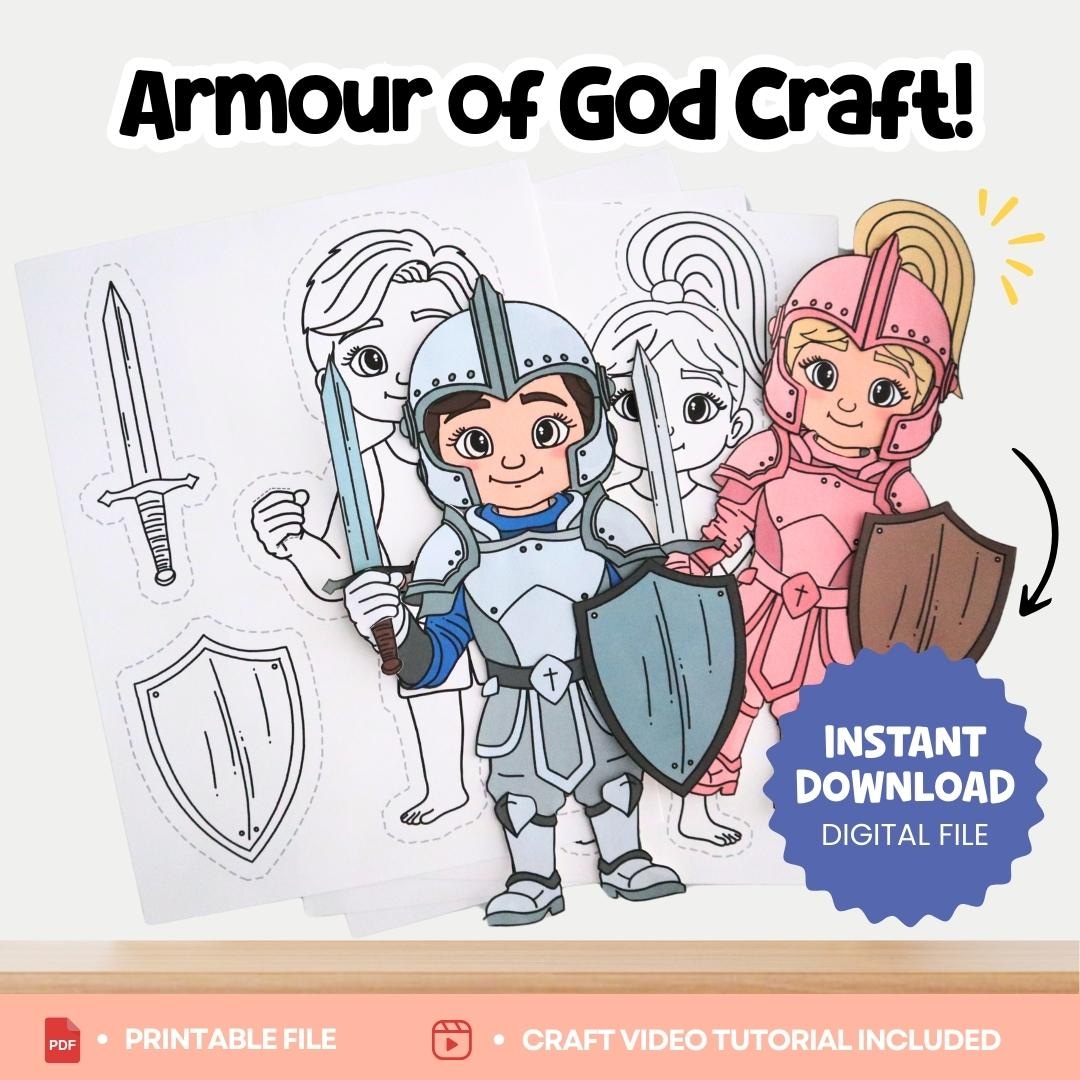 Ephesians 6 Armor of God Printable | Bible Craft for Kids | Sunday ...