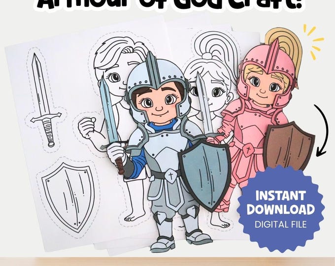 Armor of God Craft, Bible Story Printable, Ephesians 6, Homeschool ...