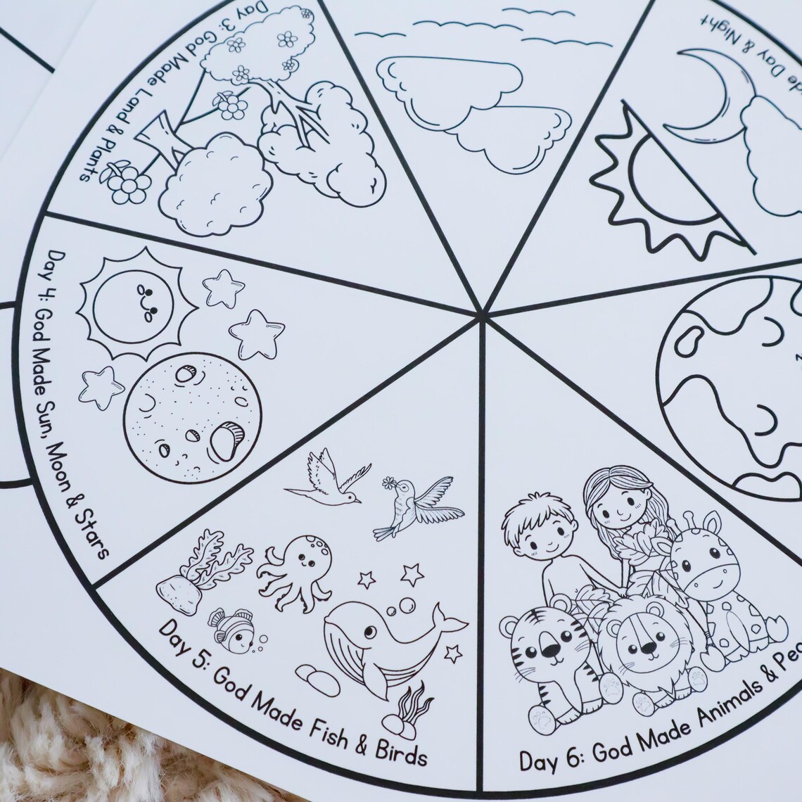 Creation Story Wheel Craft | Genesis 1 & 2 Bible Activity for Kids ...