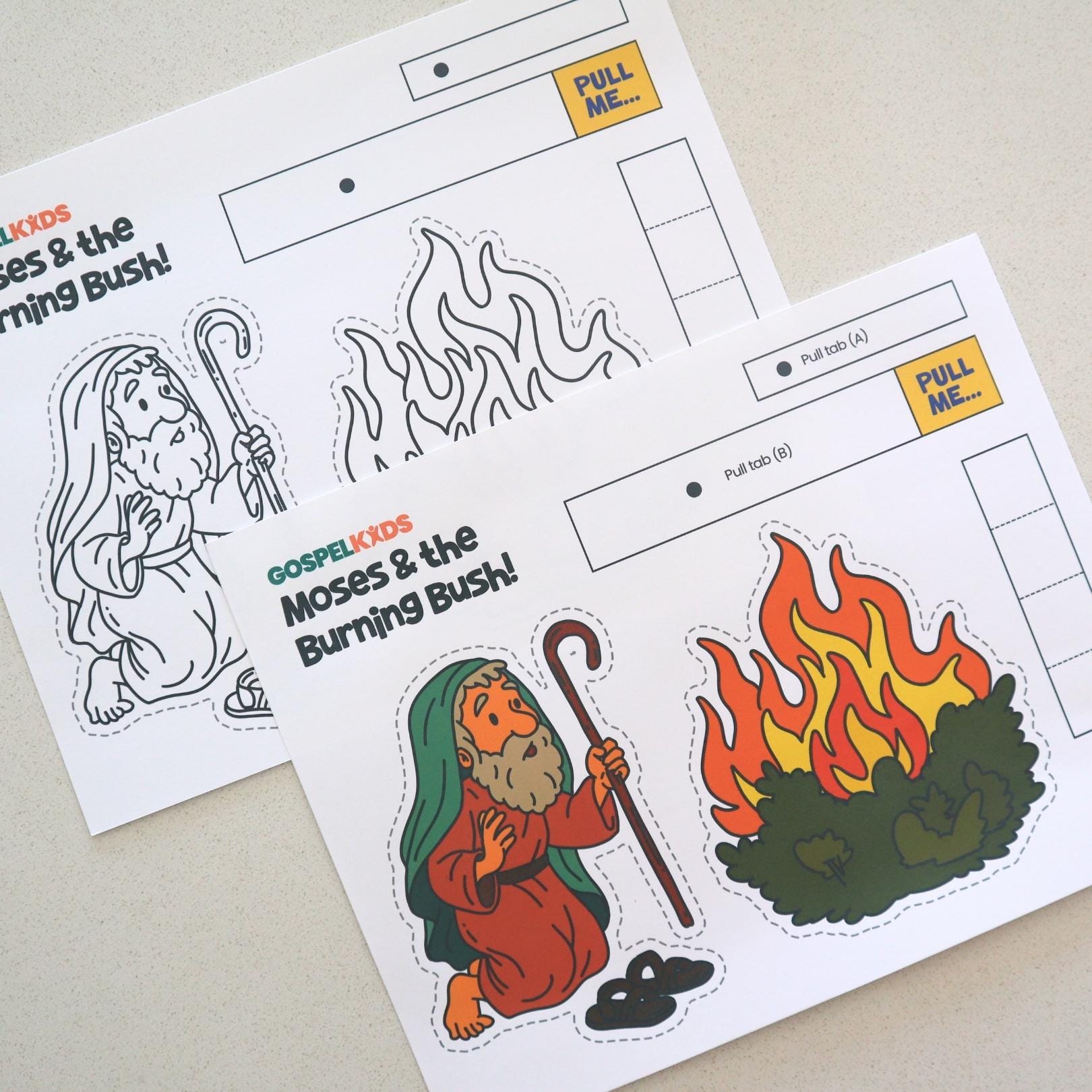 Moses and the Burning Bush—printable Bible Craft for Kids - Etsy