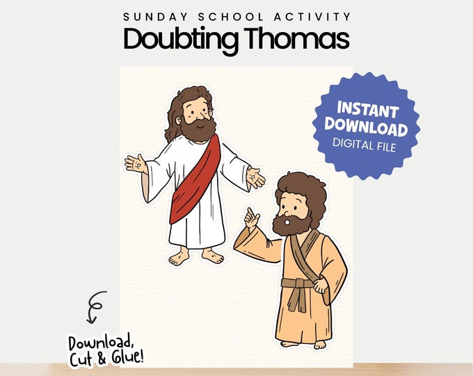 Doubting Thomas Bible Craft, Easter Sunday School (PDF Printable ...