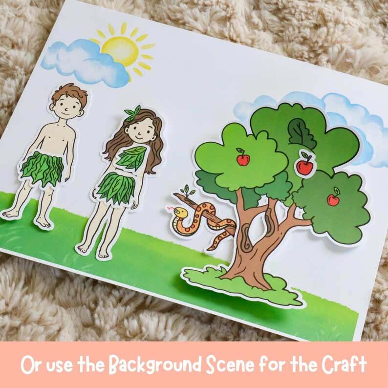 Adam & Eve Printable Craft: Genesis Bible Story Activity (PDF) - Etsy