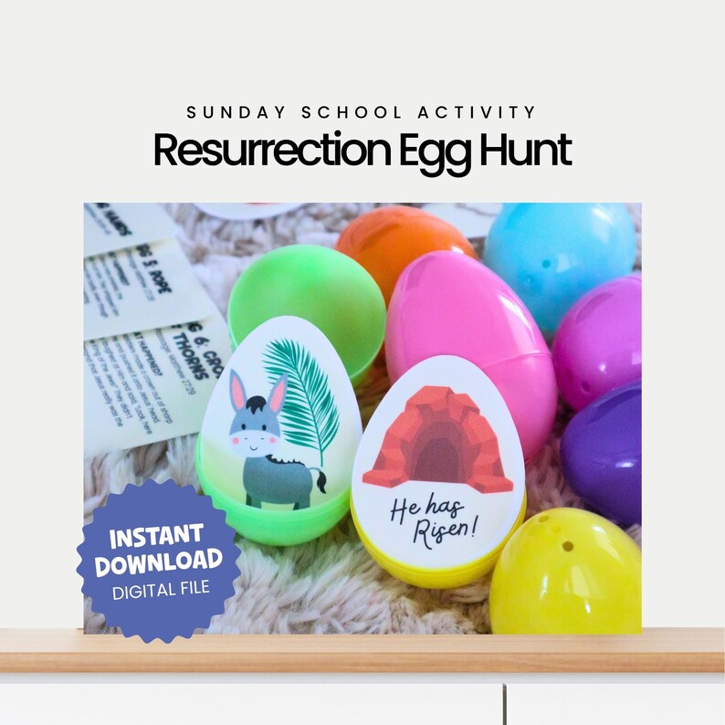 Resurrection Egg Hunt Printable: Christian Easter Story Game (PDF) - Etsy