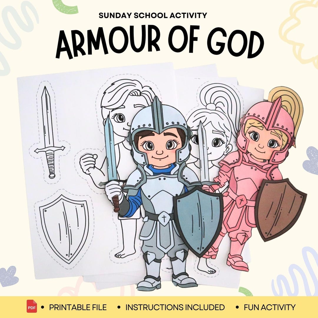 Ephesians 6 Armor of God Printable | Bible Craft for Kids | Sunday ...