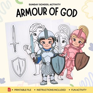 Ephesians 6 Armor of God Printable | Bible Craft for Kids | Sunday ...
