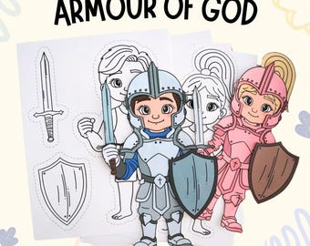 ARMOUR of GOD Bible Craft Activity for Kids. Sunday School/ Church ...