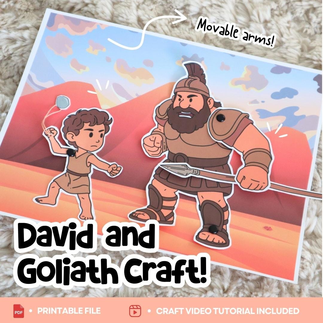 David and Goliath Bible Craft Printable | Sunday School Activity for ...