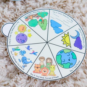 Creation Story Wheel Craft | Genesis 1 & 2 Bible Activity for Kids ...