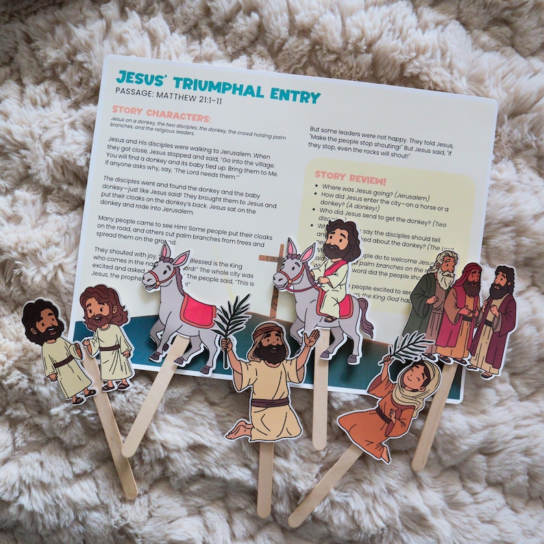Easter Bible Story Characters on Popsicle Sticks | Printable Craft for ...