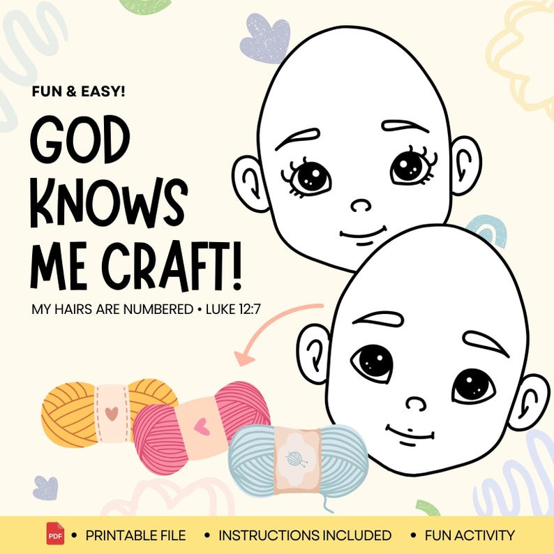 God Knows Every Hair on Your Head | God’s Love Kids Craft | Easy Sunday ...