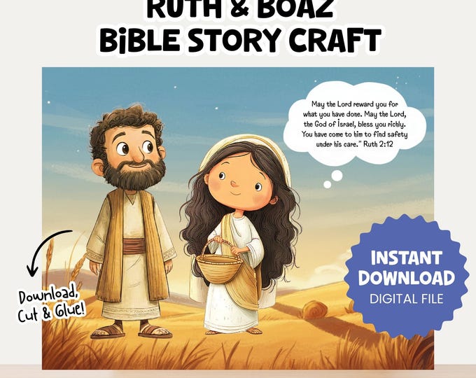 Ruth and Boaz Bible Story Craft | Sunday School Activity - Etsy