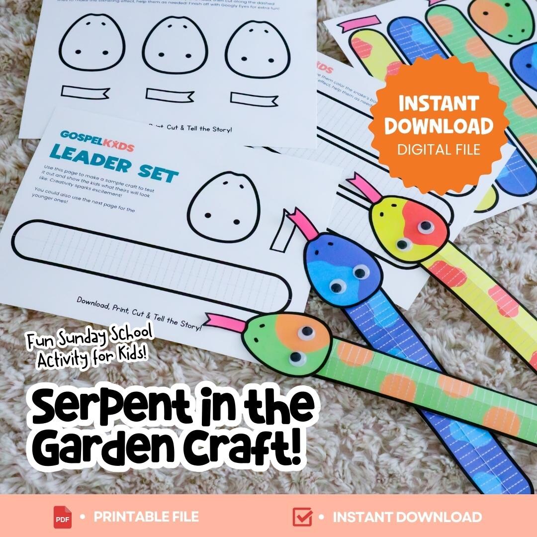 Genesis 3 Snake Craft: Bible Story Printable (PDF) - Etsy