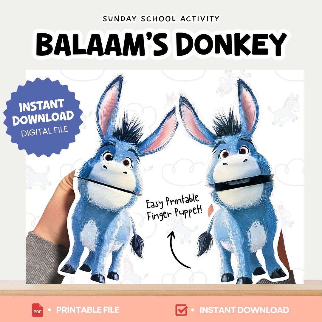 Balaam and His Talking Donkey – Bible Lesson & Craft Set - Etsy UK