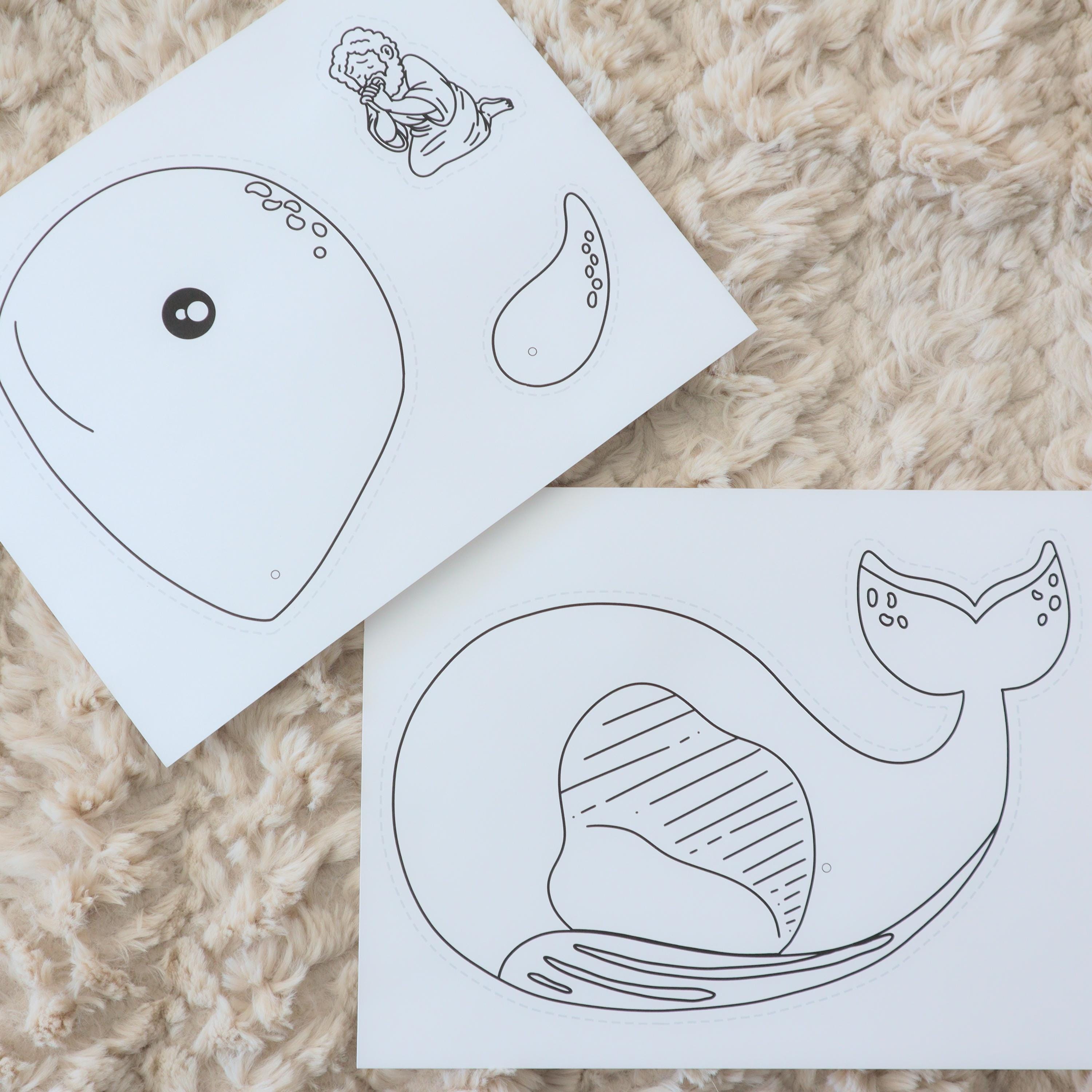 Jonah and the Whale Craft: Printable Sunday School Activity (PDF) - Etsy