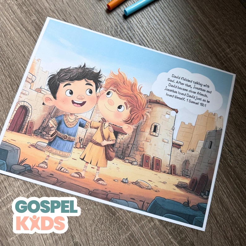David & Jonathan Friendship Bible Craft | Printable Sunday School ...