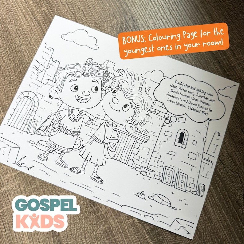 David & Jonathan Friendship Bible Craft | Printable Sunday School ...