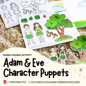 Adam & Eve Printable Craft: Genesis Bible Story Activity (PDF) - Etsy