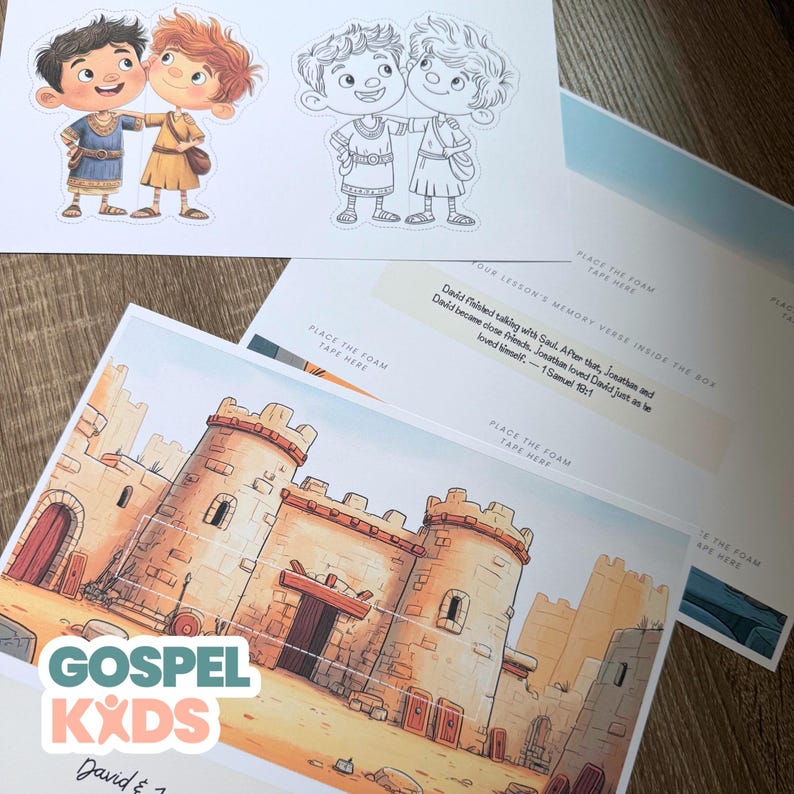 David & Jonathan Friendship Bible Craft | Printable Sunday School ...