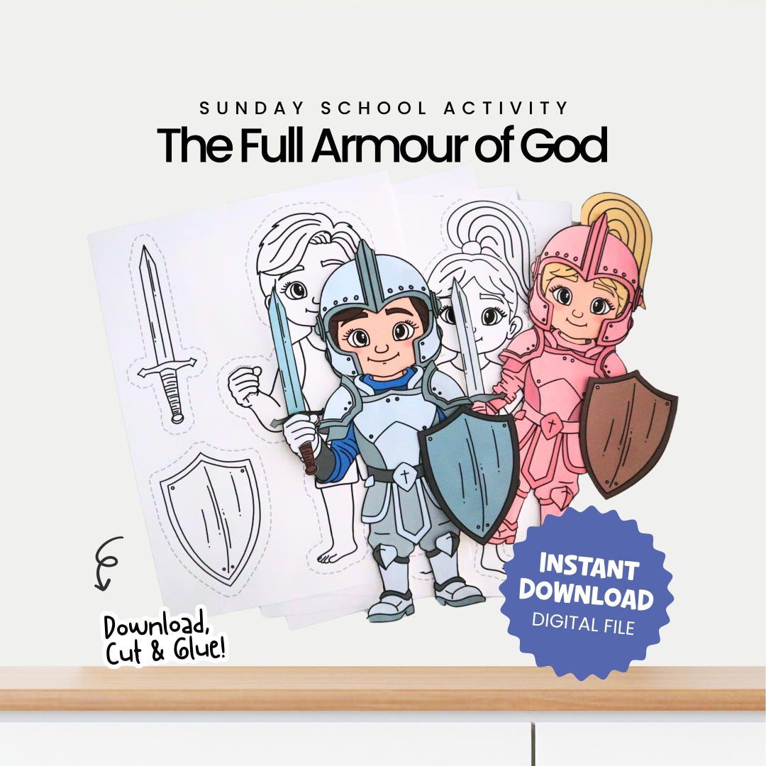 Ephesians 6 Armor of God Printable | Bible Craft for Kids | Sunday ...