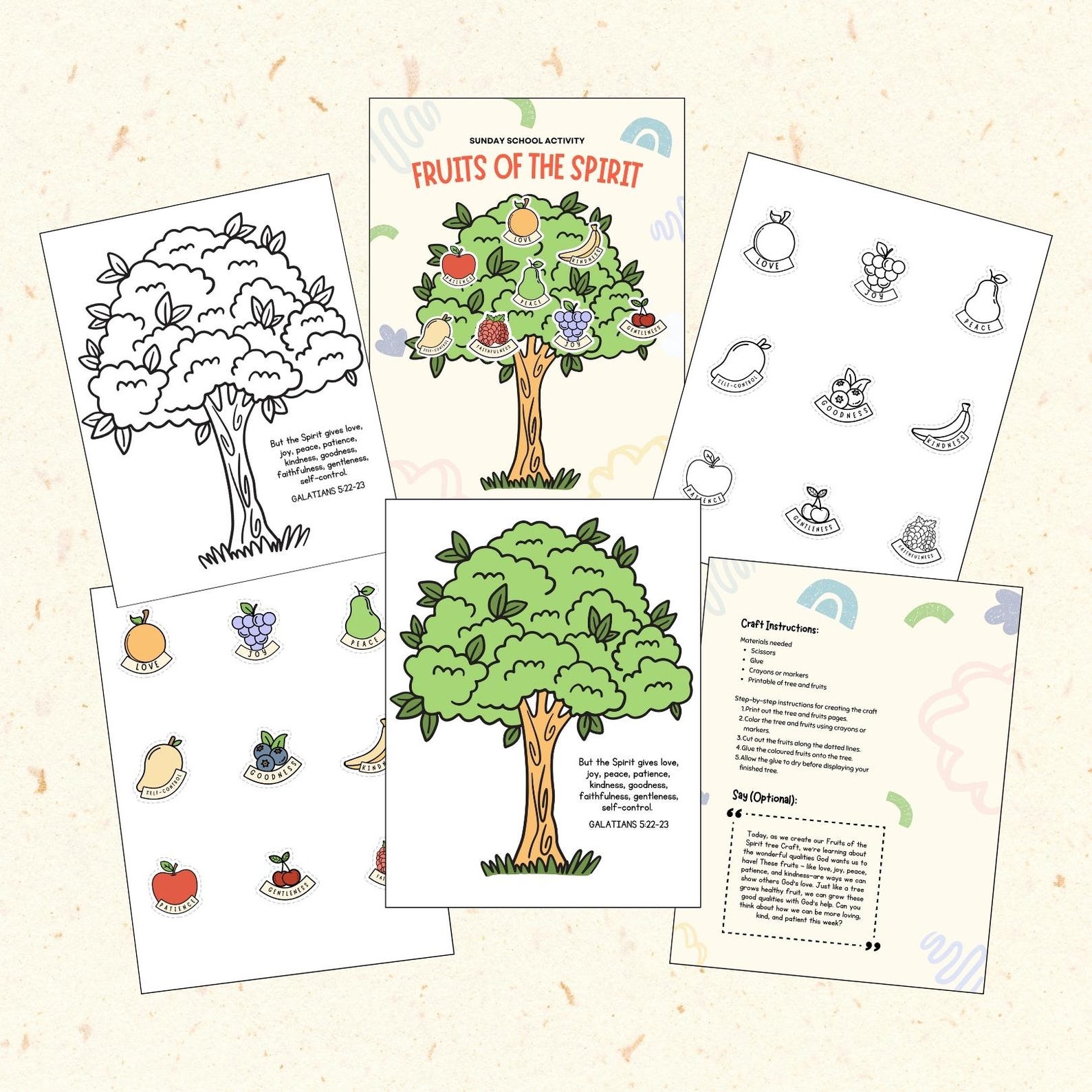 Fruits of the Holy Spirit Craft | Galatians 5:22-23 Bible Activity for ...