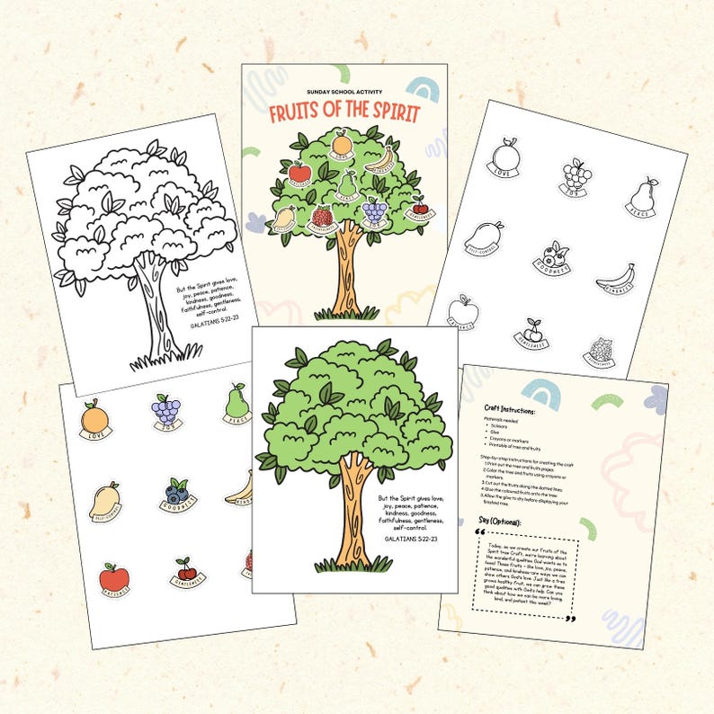 Fruits of the Holy Spirit Craft | Galatians 5:22-23 Bible Activity for ...