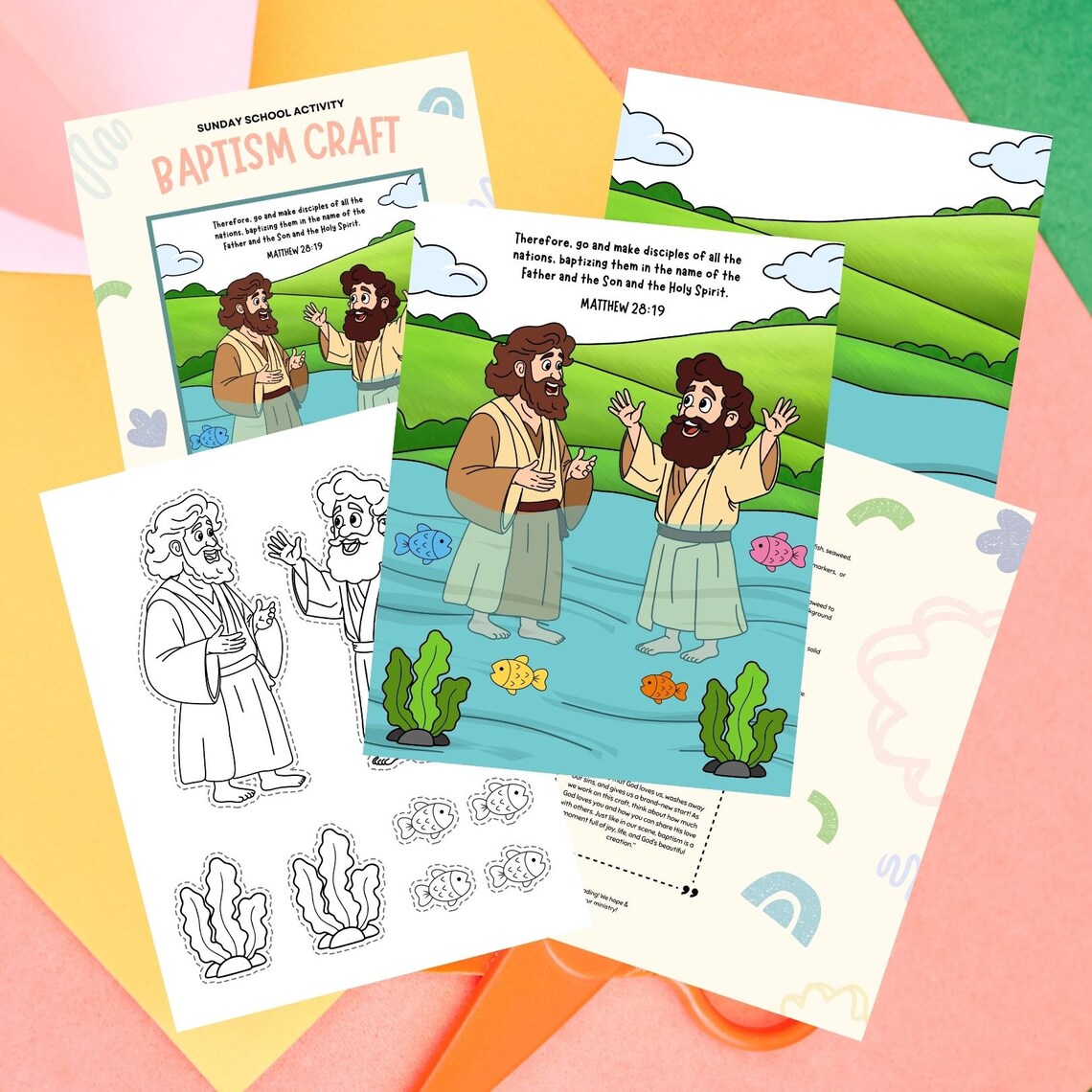 Baptism: Peter Preaches to a Crowd | Sunday School Craft | Acts 2 - Etsy