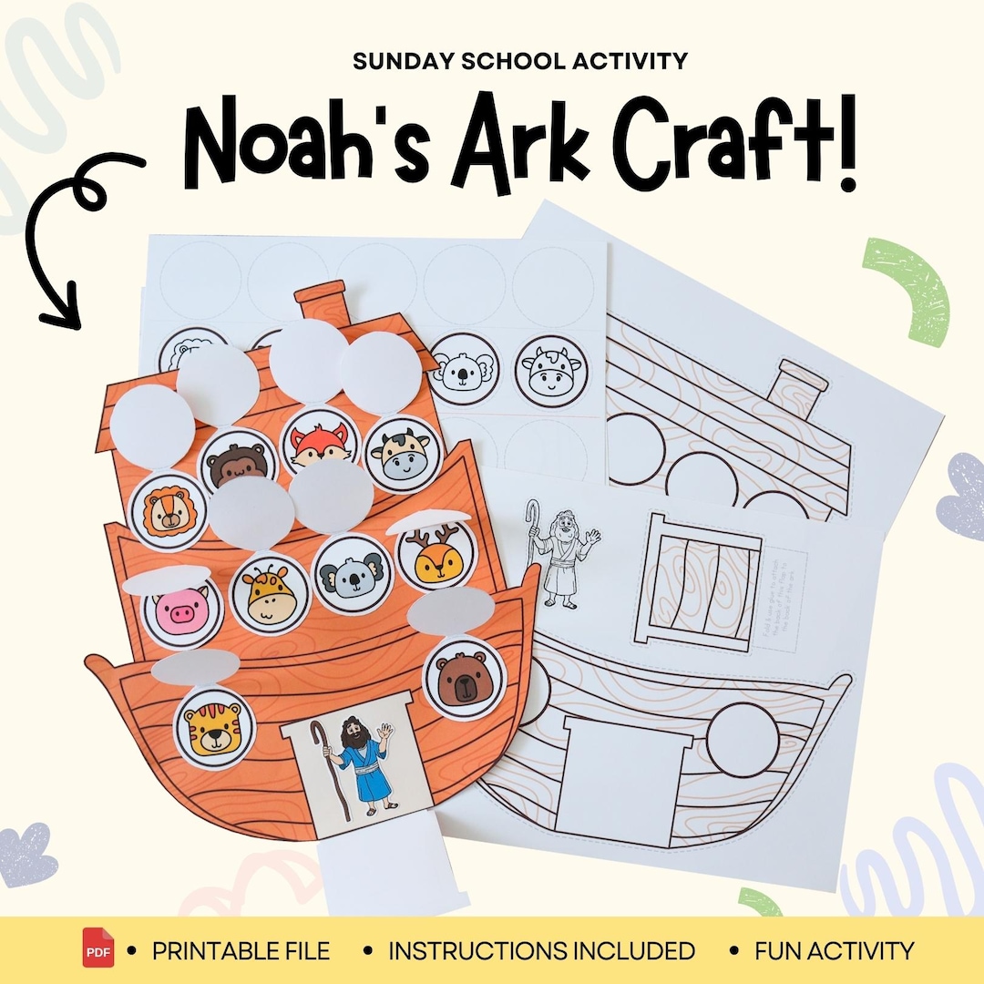 Noah's Ark Printable Craft | Fun Bible Activity for Kids - Etsy