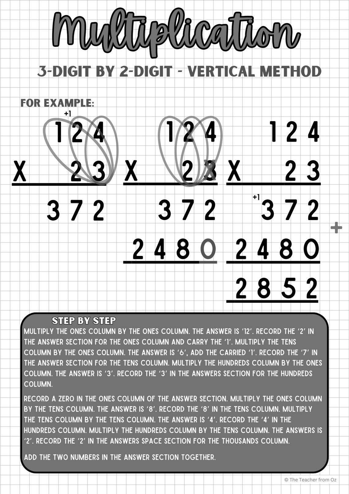 Vertical Multiplication Anchor Charts - Etsy