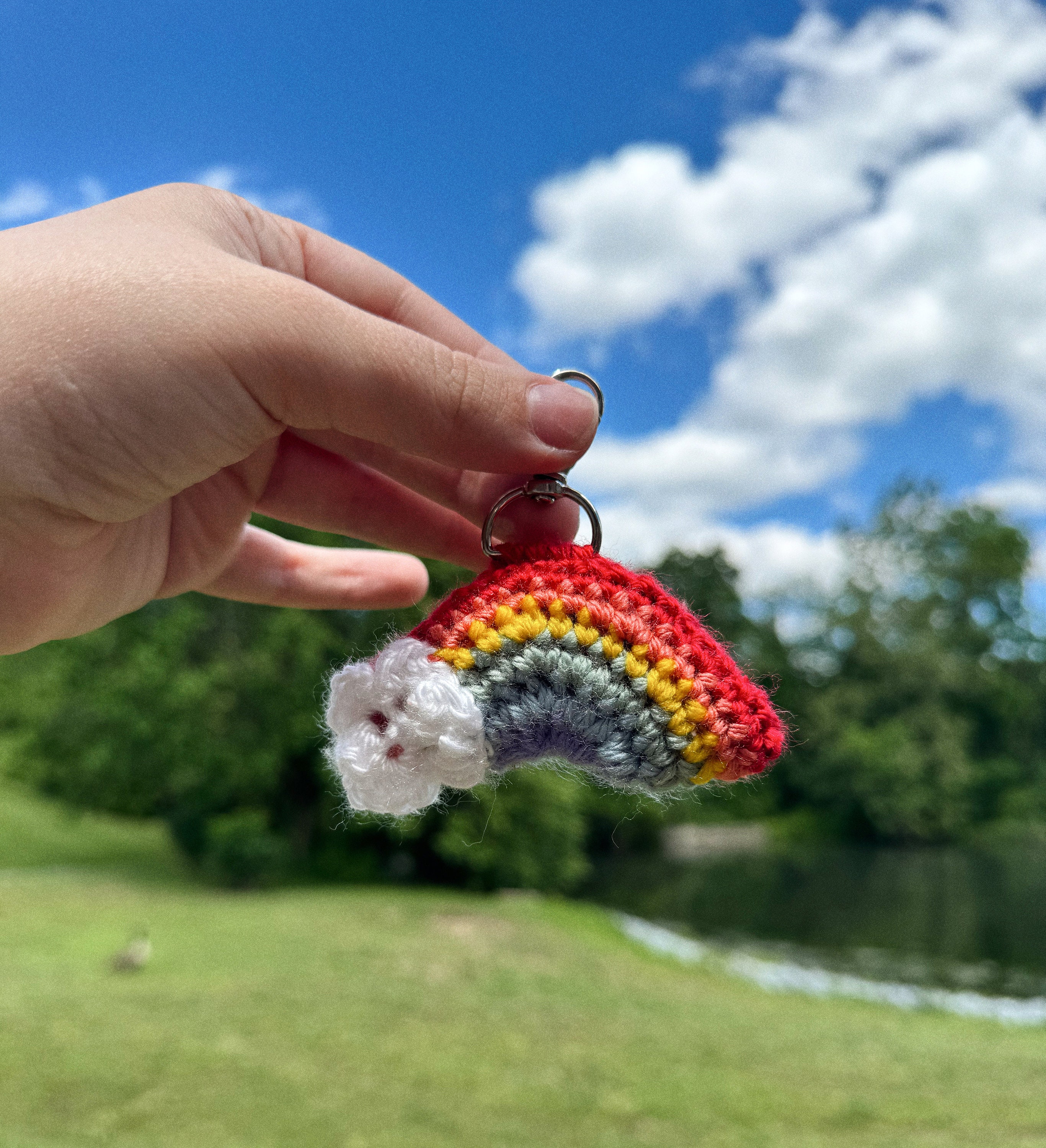 Crochet Rainbow Bag Charm/ Keychain - Etsy