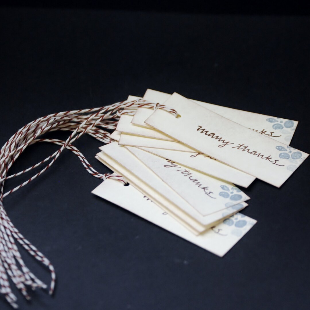 Many Thanks, Hand Stamped Hang Tags, Set of 10 - Etsy
