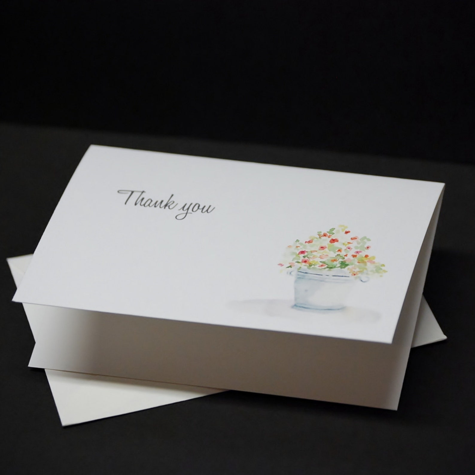 Flower Pot Thank You Greeting Cards Set of 10 - Etsy