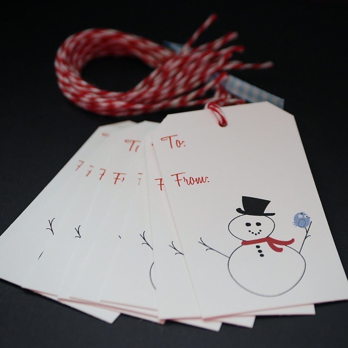 Stick Snowman Holiday Gift Tags Set of 8 Christmas Hang Tags | Etsy