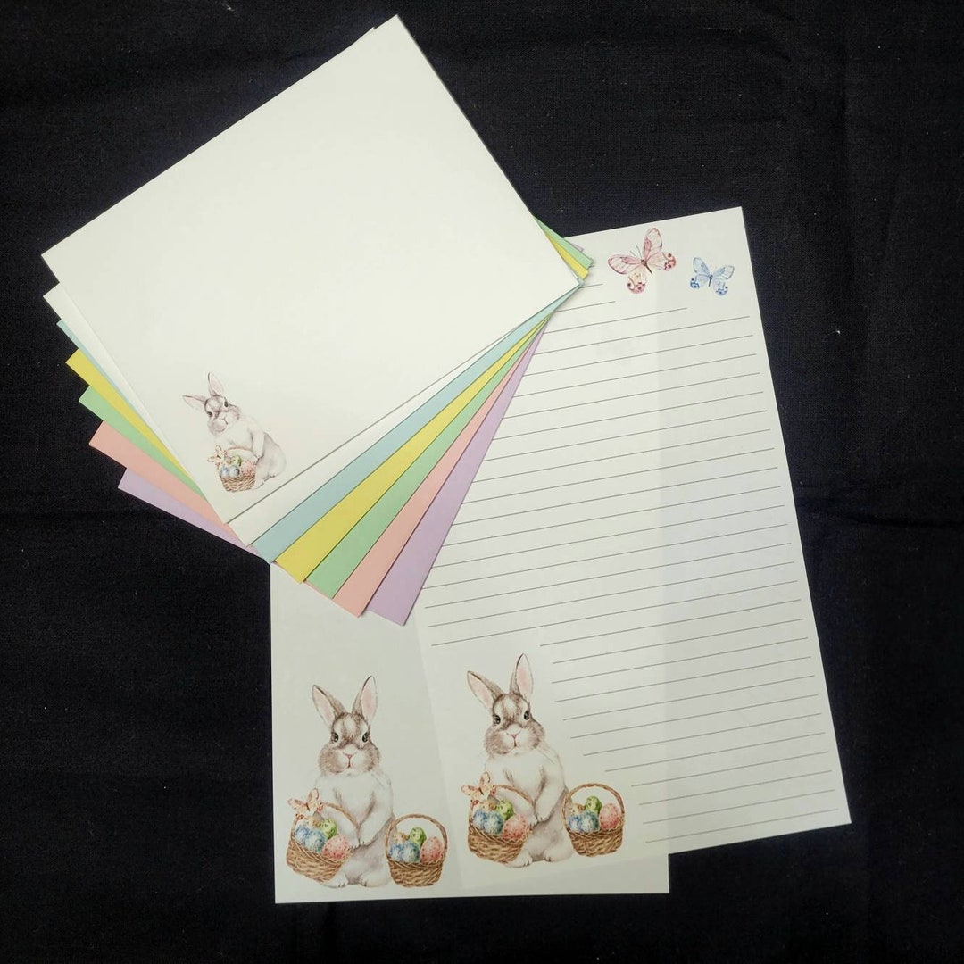 Easter Bunny, Spring Stationery, 5.5 X 8.5, Rabbit, Letter Writing Set ...